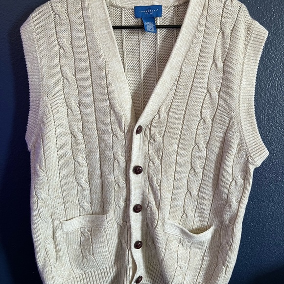 Towncraft | Sweaters | Vintage Towncraft Sweater Vest Mens Large Beige ...